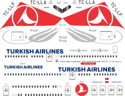 1/144 Scale Decal Turkish Air 787-9