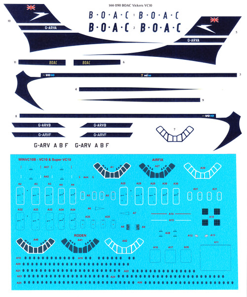 1/144 Scale Decal BOAC VC-10 Delivery