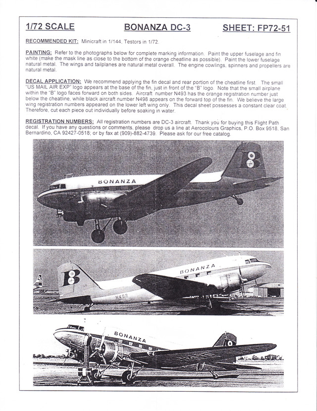 Decals By Aircraft - MCDONNELL-DOUGLAS - DC-3 - Page 1 - JoyDecals.com
