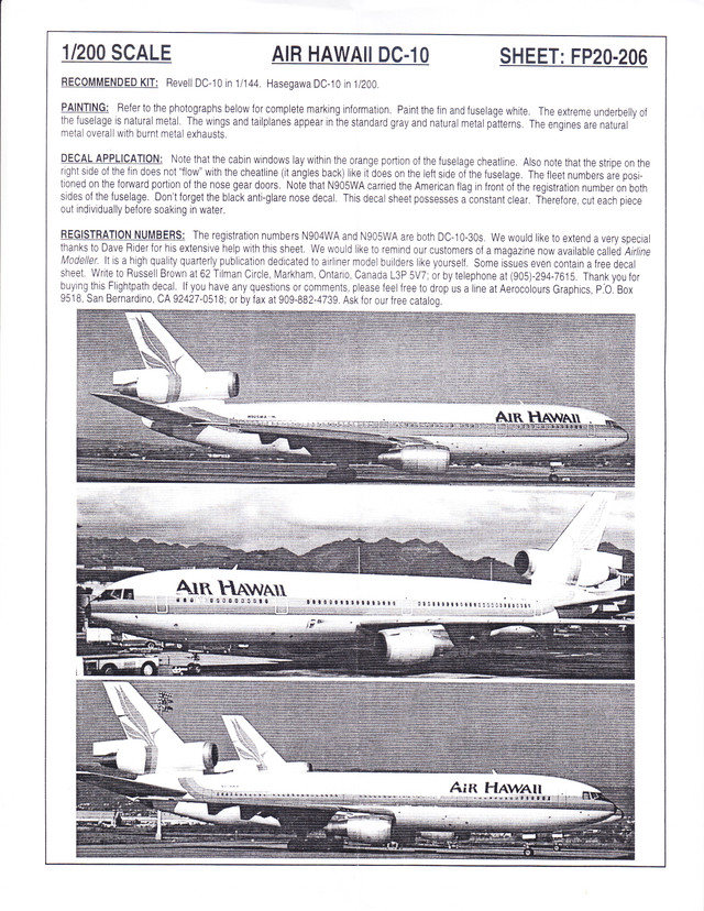 Decals By Aircraft - MCDONNELL-DOUGLAS - DC-10 - Page 1 - JoyDecals.com