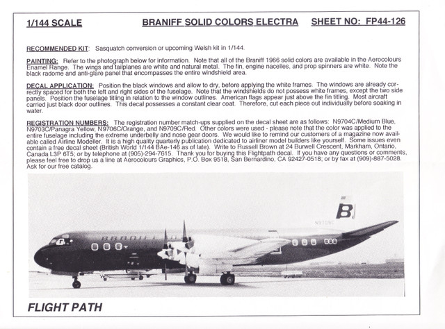 Decals By Aircraft - LOCKHEED - ELECTRA - Page 1 - JoyDecals.com
