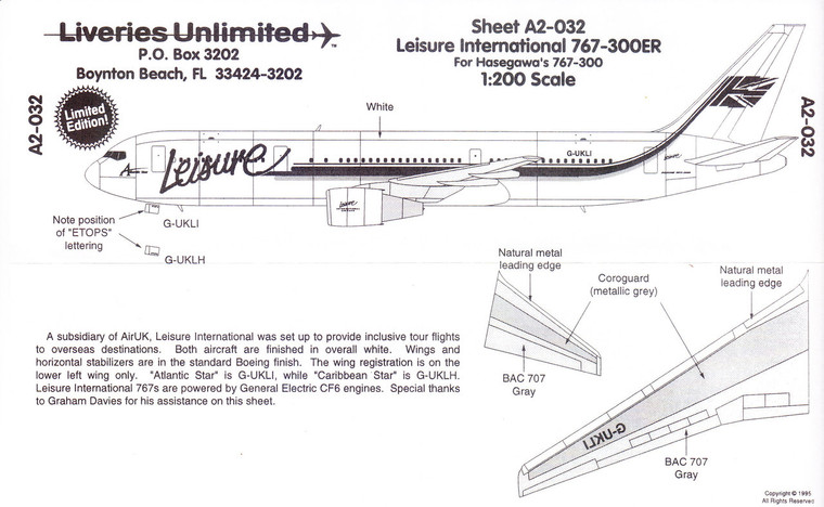 1/200 Scale Decal Virgin Atlantic 747-200 / 400