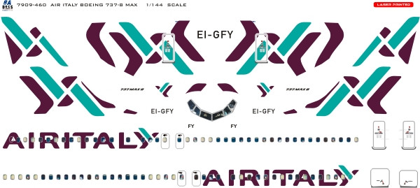 1/144 Scale Decal Air Italy 737-800 MAX