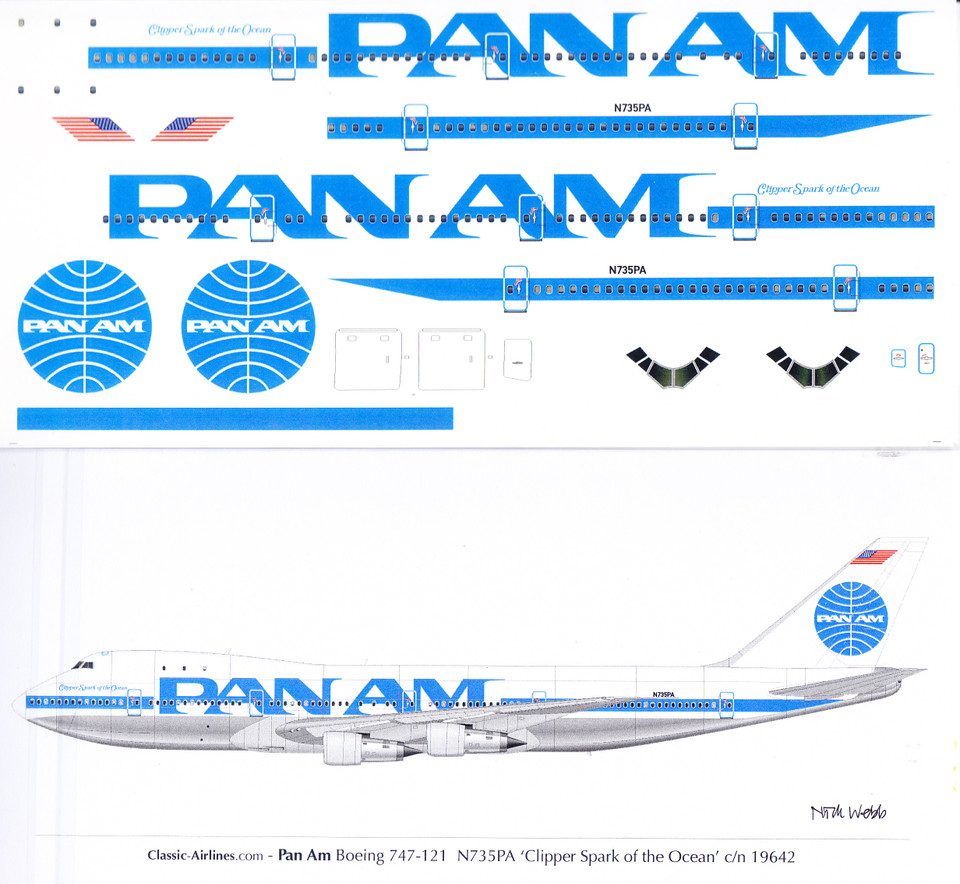 1/200 Scale Decal Pan Am 747-200 Hybrid