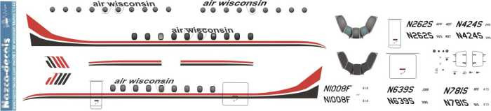 1/144 Scale Decal Air Wisconsin Metro II and III