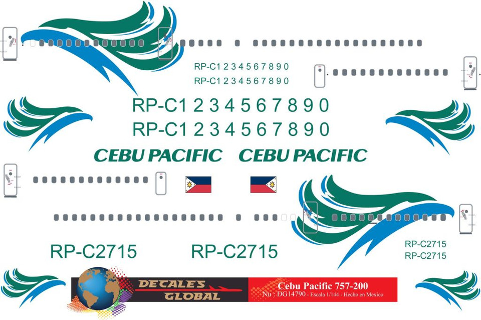 1/144 Scale Decal Cebu Pacific 757-200 - JoyDecals.com
