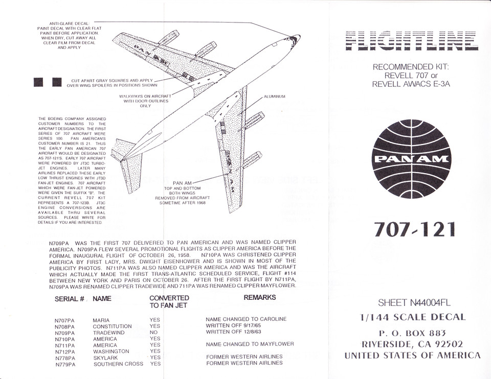 Decals By Aircraft - BOEING - 707 - Page 1 - JoyDecals.com