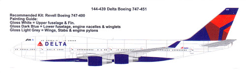 1/144 Scale Decal Delta 747-400 laser decal