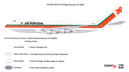 1/144 Scale Decal TAP Air Portugal 747-282B