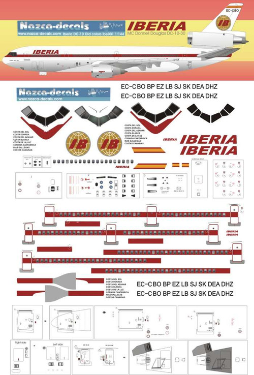 1/144 Scale Decal Iberia DC-10