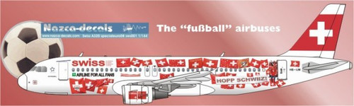 1/144 Scale Decal SWISS A-320 Special Fussball Livery