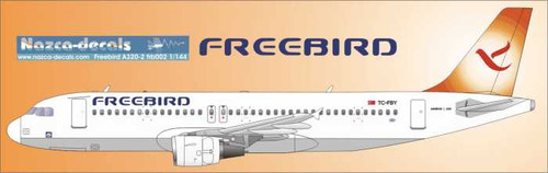 1/144 Scale Decal Freebird A-320 NEW ORANGE