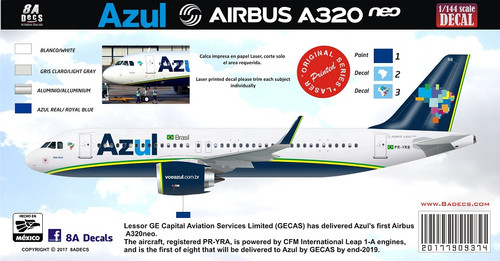 Decal Azul A-320 NEO - JoyDecals.com