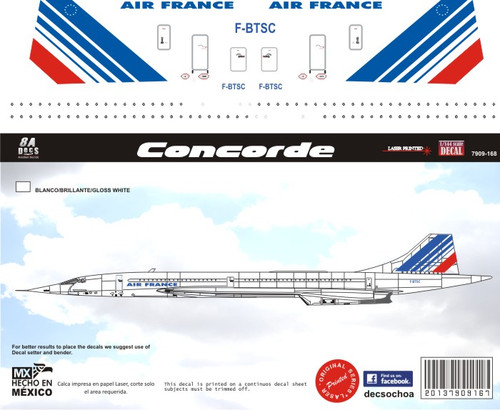 1/144 Scale Decal Air France Concorde