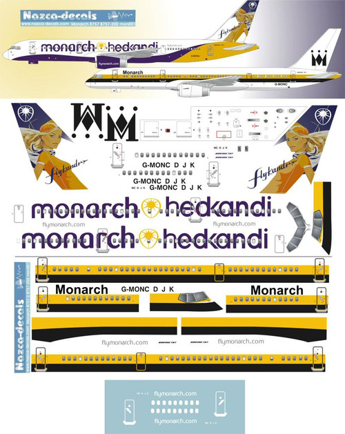 1/144 Scale Decal Monarch 757-200 Classic V2