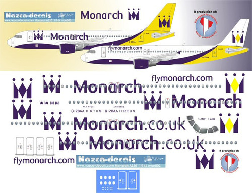 1/144 Scale Decal Monarch A-320