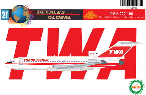 1/144 Scale Decal TWA 727-100
