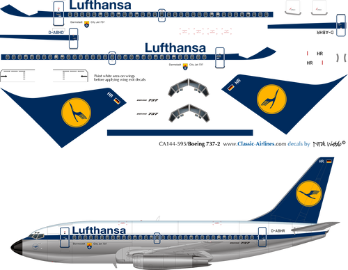 1/144 Scale Decal Lufthansa 737-200