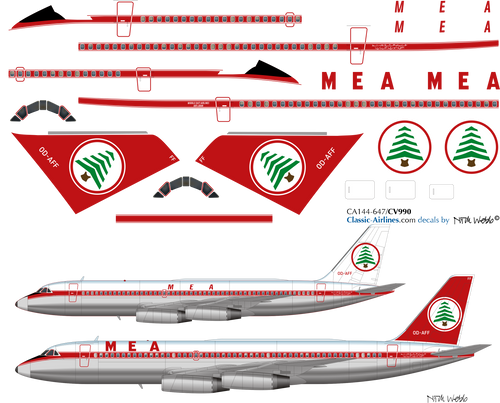 1/144 Scale Decal MEA CV-990