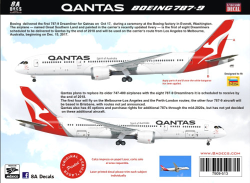 1/144 Scale Decal Qantas Airways 787-9