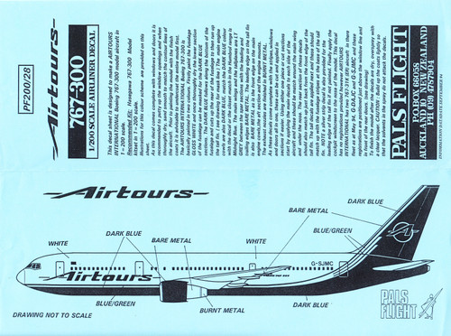 1/200 Scale Decal Airtours 767-300