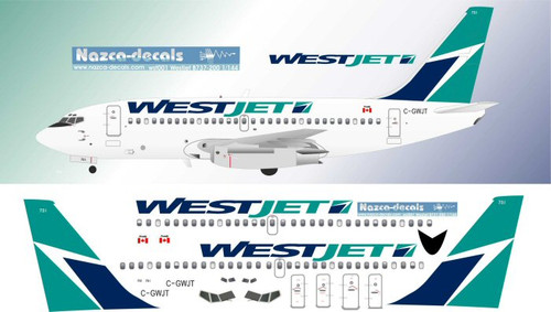 1/144 Scale Decal WestJet 737-200