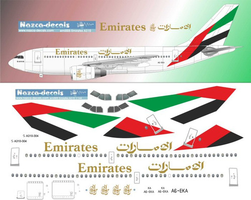 1/144 Scale Decal Emirates A-310