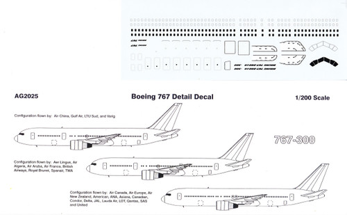 1/200 Scale Decal Detail Sheet 767
