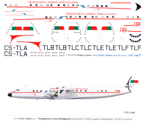 1/144 Scale Decal TAP Portugal Super Constellation