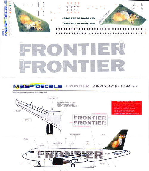 1/144 Scale Decal Frontier A-319 Trixie the Red Fox