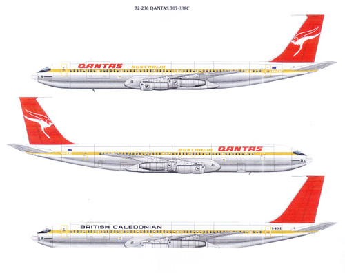 1/72 Scale Decal Qantas Airways 707-338C