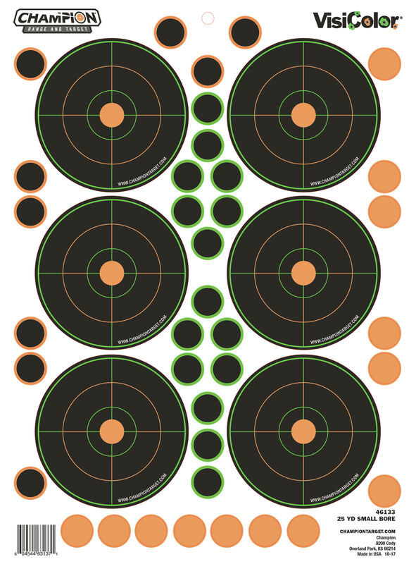 VISICOLOR ADHESIVE SMALL BORE TARGET - Custom Guns