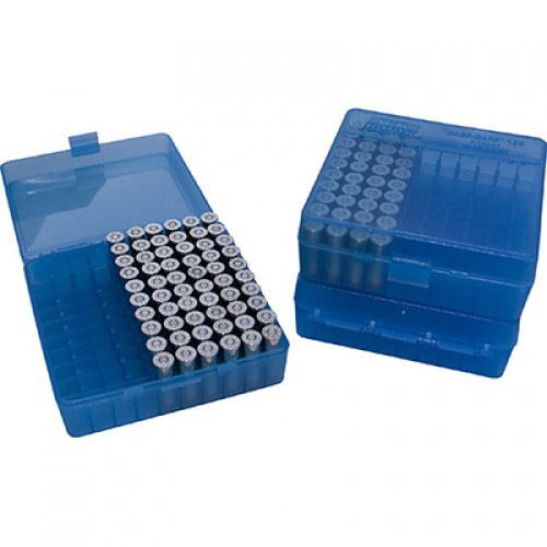 44MAG MTM 100RD PISTOL BOX BLUE - Custom Guns