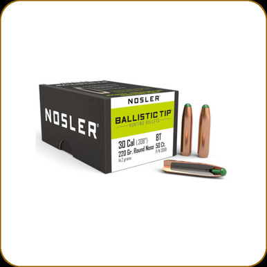 Nosler - 30 Cal - 220 Gr - Ballistic Tip - Round Nose - 50ct - 30181 ...