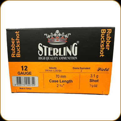 Sterling - 12 Ga 2.75" - 1/9oz - Rubber Buckshot - 10ct - 163-021 ...