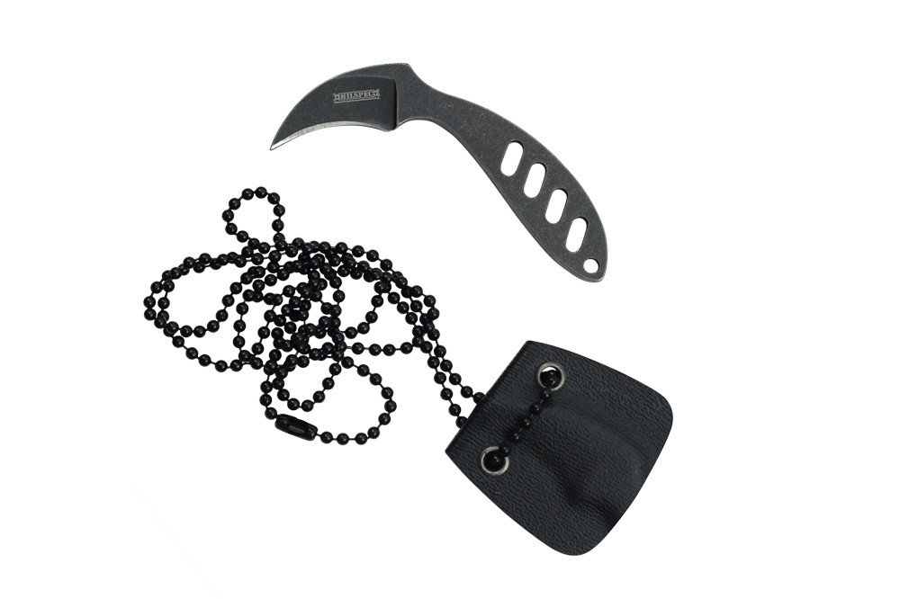 4.5" Karambit Tactical Stone-Washed Necklace Knife with K Sheath G10 Handle