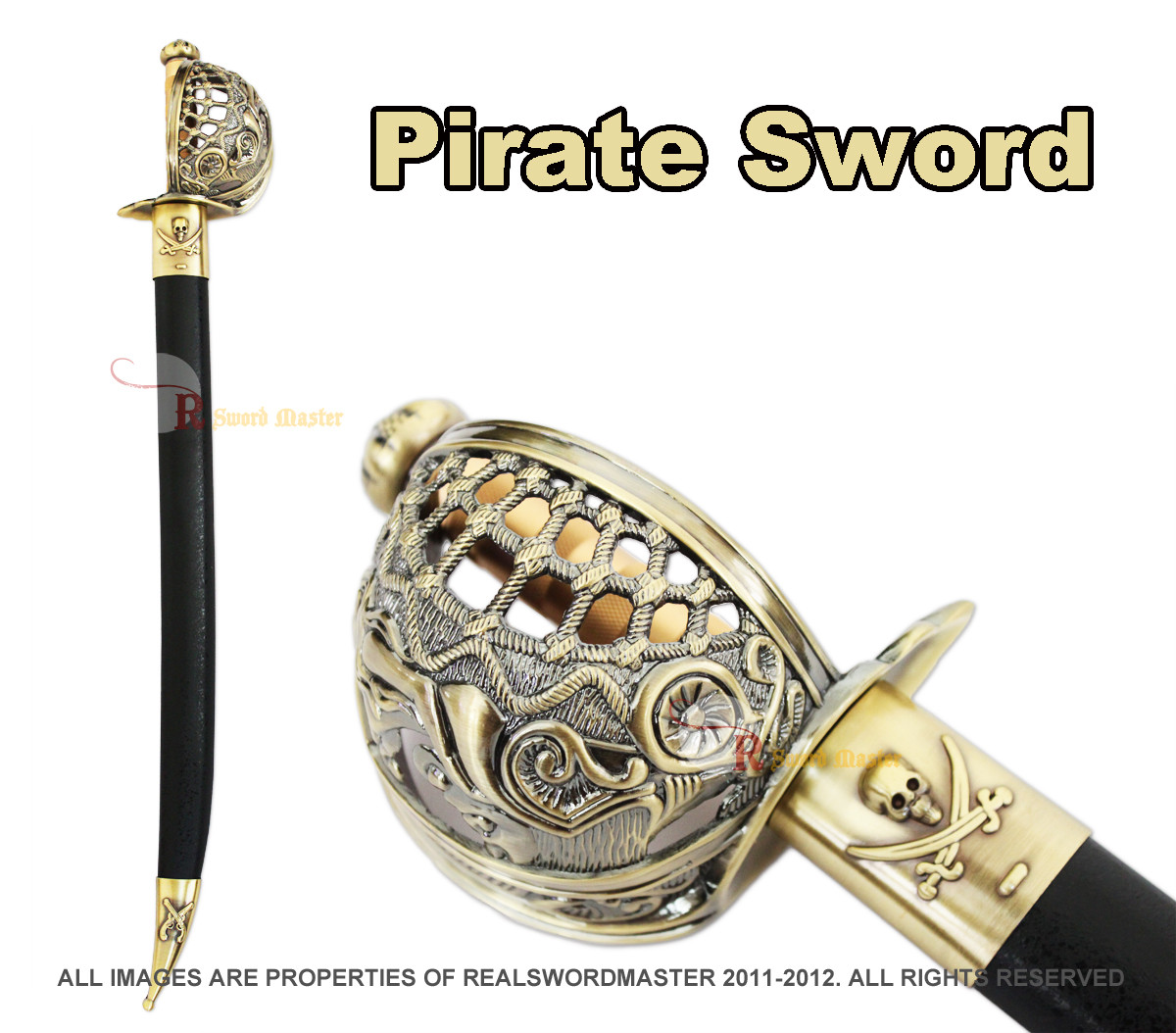 Pirate of Caribbean Cutlass Sword with Basket Guard