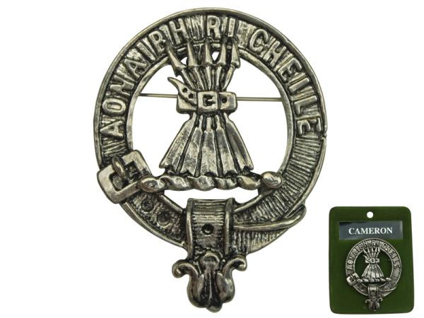 2" Scottish NEW Scotland Crest Pin Badge: CAMERON Clan Badge