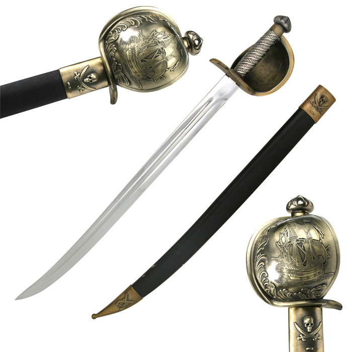 Pirate of Caribbean Cutlass Sword with Basket Guard