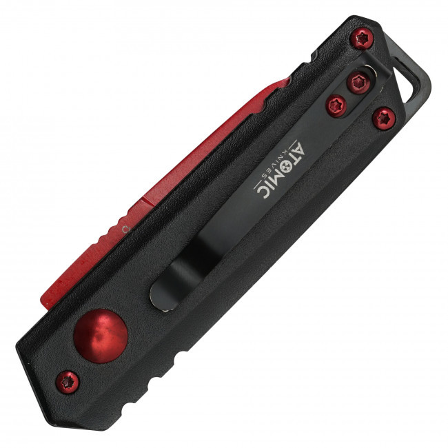5" Red Push Button Knife - Red