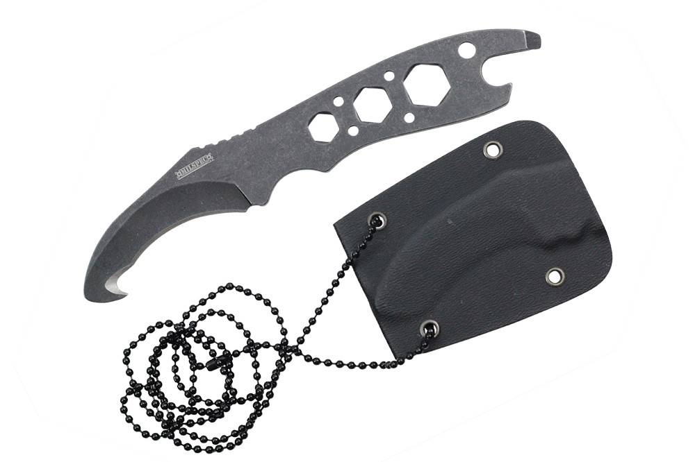 4.5" Karambit Tactical Stone-Washed Necklace Knife with K Sheath G10 Handle