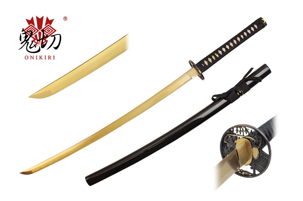 Onikiri Full Tang Folded Steel Japanese Ninja Katana Sword with Dragon ...