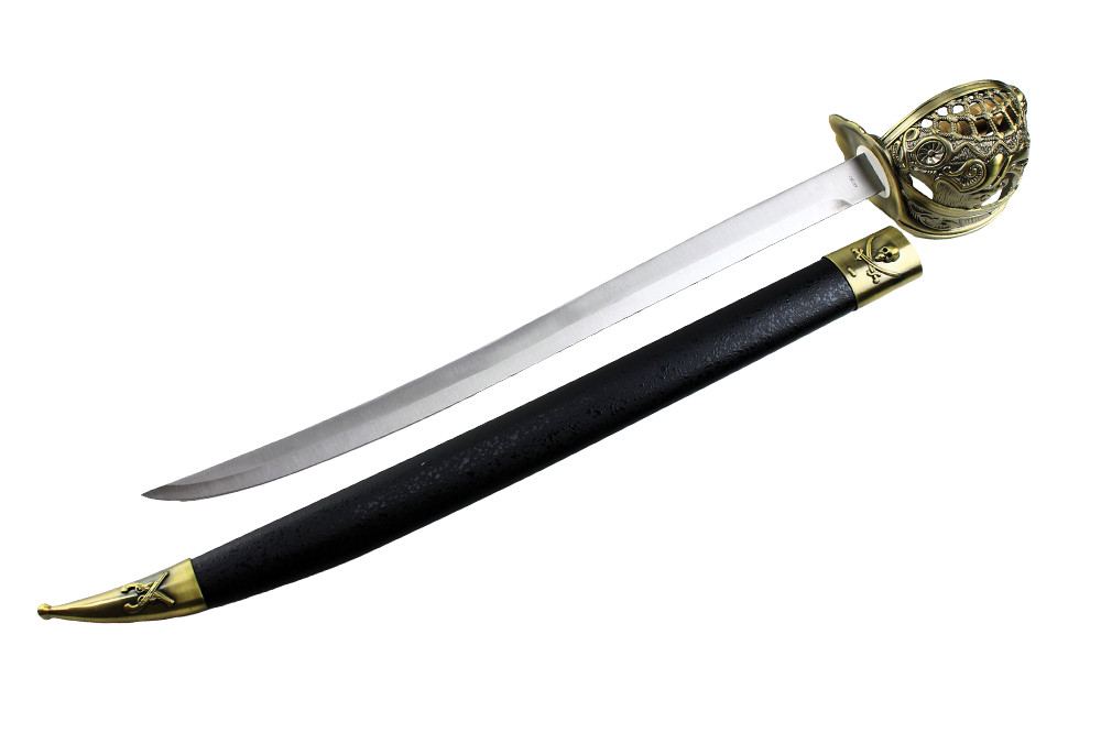 Pirate of Caribbean Cutlass Sword with Basket Guard