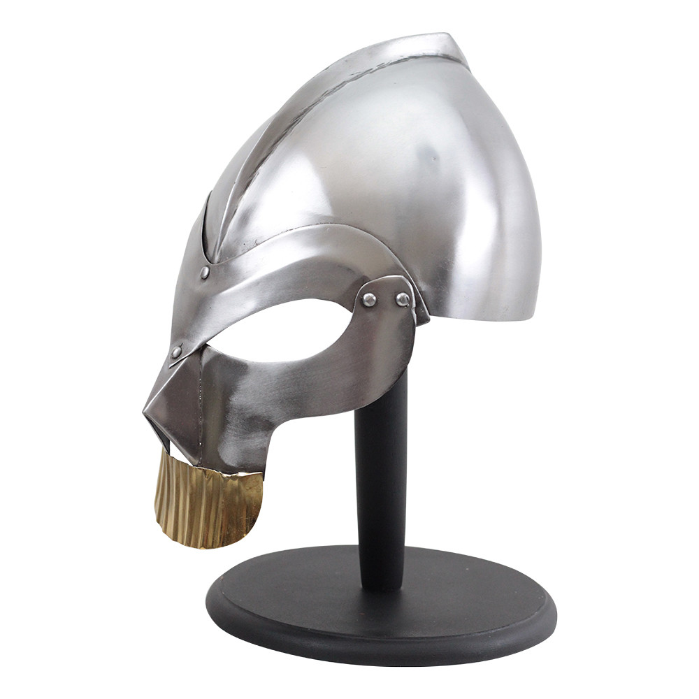Medieval Skull with Gold Teeth Armor Helmet