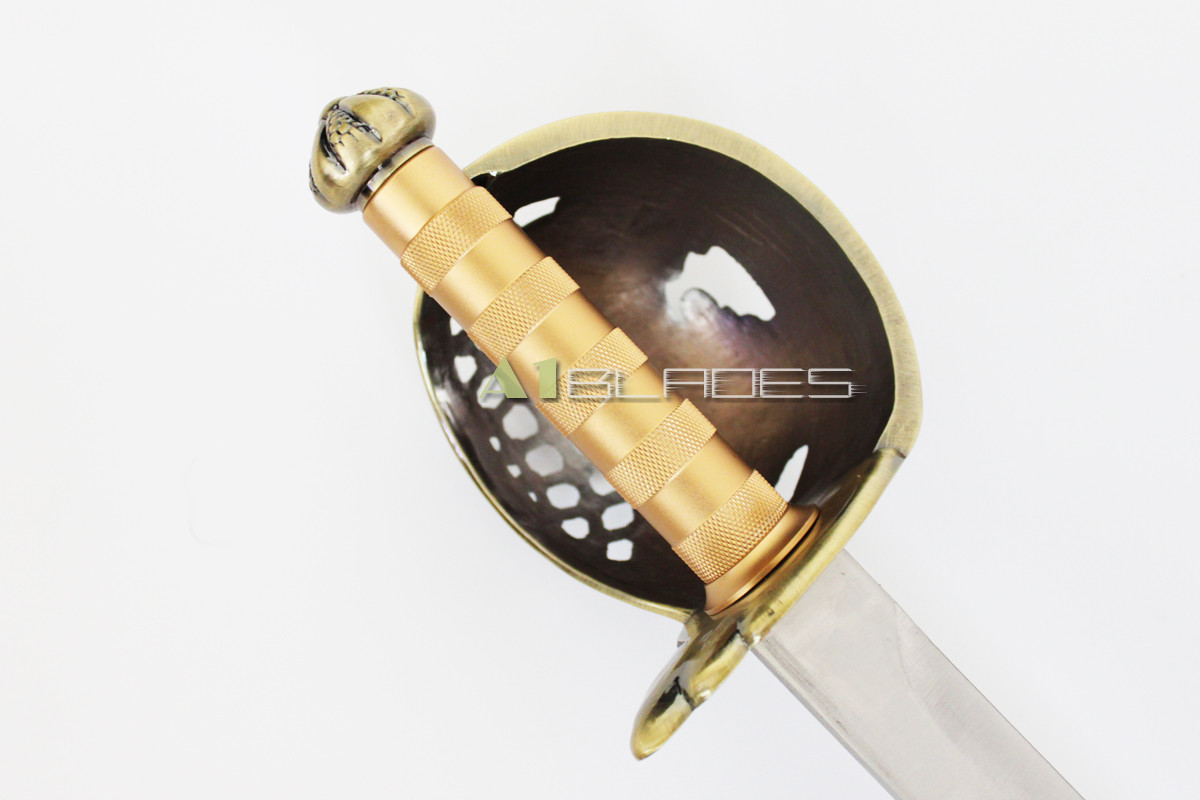 28" Mermaid Pirate Cutlass Sword with Basket Guard & Sheath