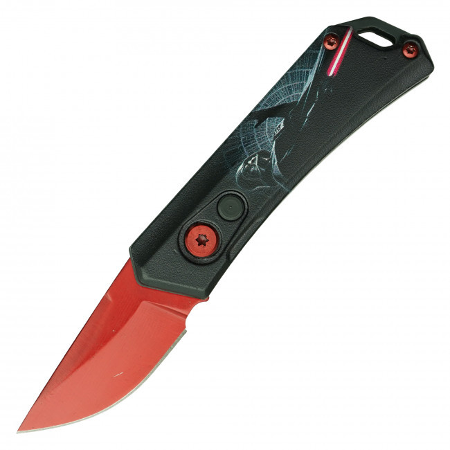 5.25" Red Push Button Knife