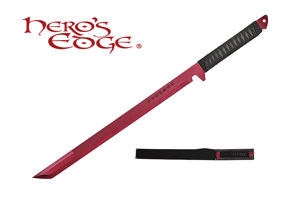 28" Full Tang Black Double Ninja Combat Sword With Sheath