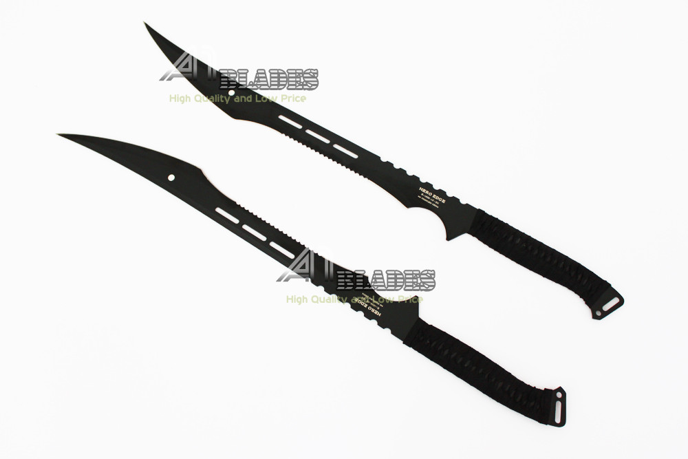 2 in 1 Black Double Bladed Ninja Sword Staff Spear