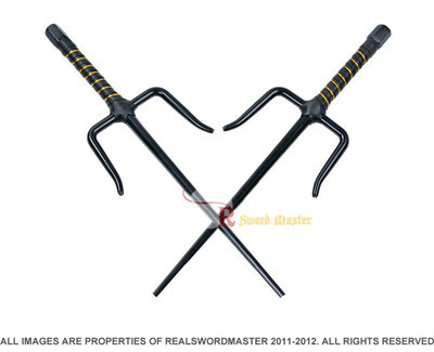 Set of 2 21" Chrome Octagon Stainless Sai Karate Practice Martial Arts Sais