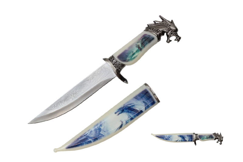 13.5" Dragon Head Fantasy Dagger With Sheath